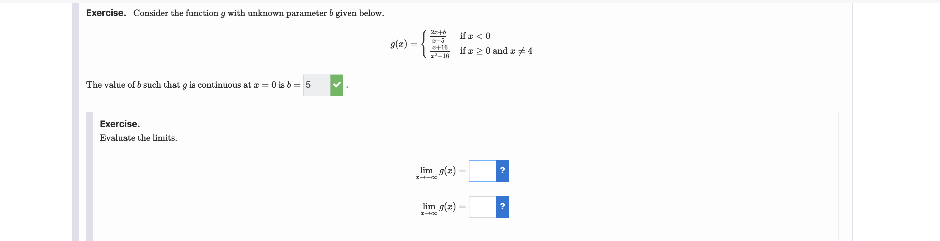 Solved Exercise. Consider the function g ﻿with unknown | Chegg.com