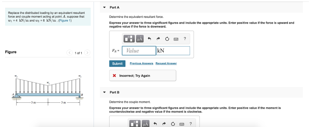 Solved Replace the distributed loading by an equivalent | Chegg.com