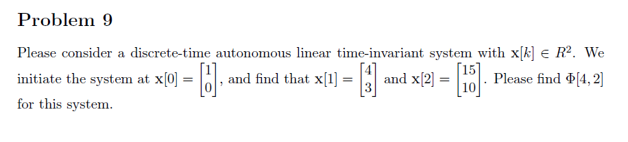 Solved Please consider a discrete-time autonomous linear | Chegg.com