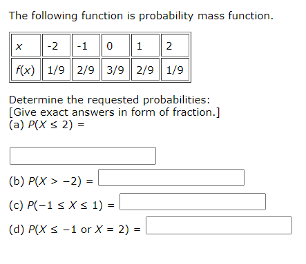 Solved The following function is probability mass function. | Chegg.com