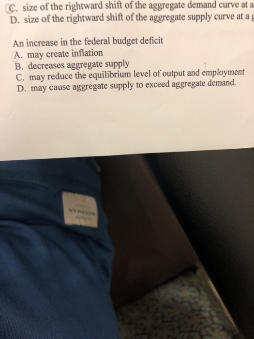 Solved C. size of the rightward shift of the aggregate | Chegg.com