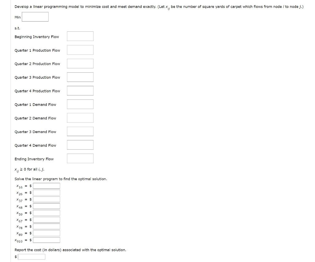 Solved Develop a linear programming model to minimize cost | Chegg.com