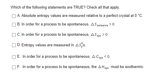 Solved Which of the following statements are TRUE? Check all | Chegg.com