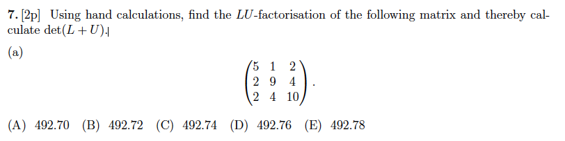 Solved 7. [2] Using hand calculations, find the | Chegg.com