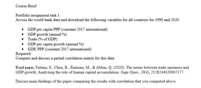 Solved Course Brief Portfolio assignment task 1 Access the | Chegg.com