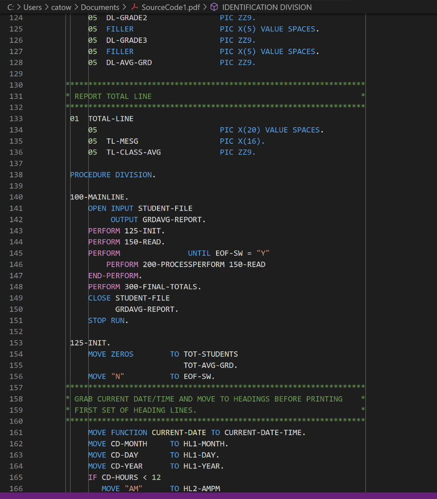 Solved I need help with my COBOL Project. I can't figure | Chegg.com