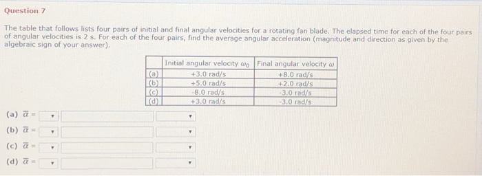 Solved Question 7 The table that follows lists four pairs of | Chegg.com