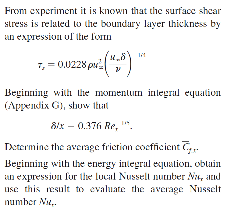 Solved Consider a steady, turbulent boundary layer on an | Chegg.com