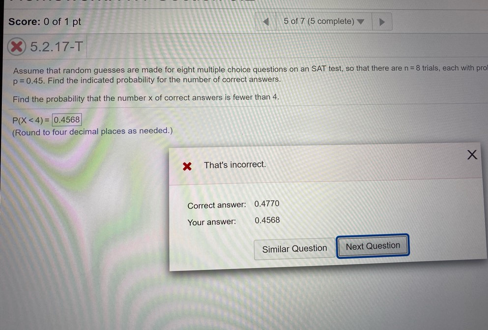 Solved Assume that random guesses are made for multiple | Chegg.com