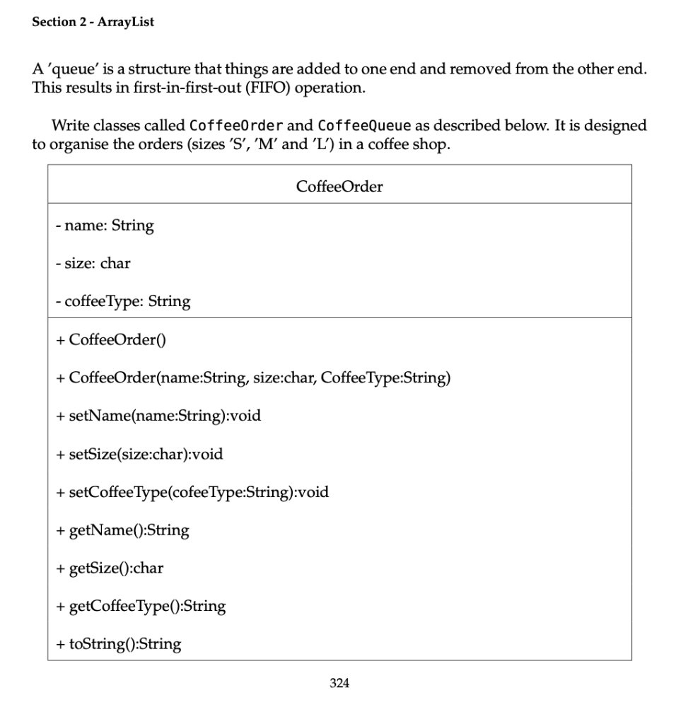 Solved Section 2 - ArrayList A 'queue' is a structure that | Chegg.com