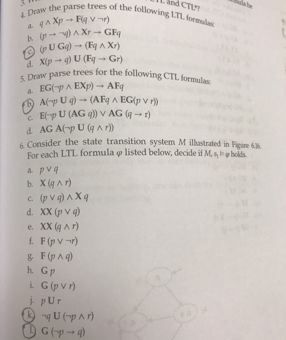 Solved trees of the following LTL formulas. nd CTL? a be 4. | Chegg.com