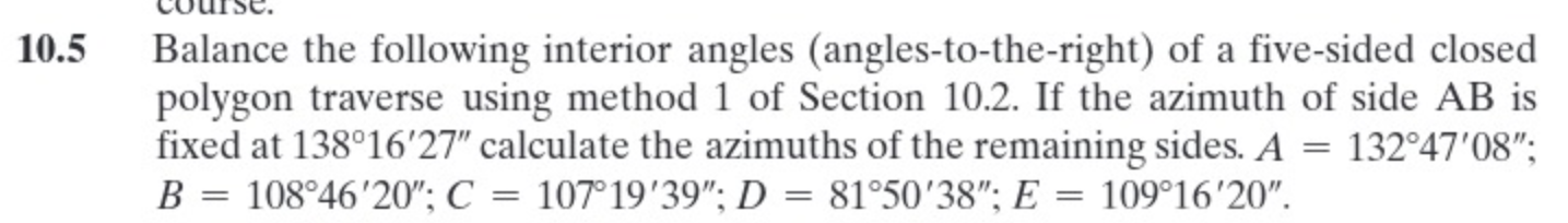 Solved 10.5 Balance the following interior angles | Chegg.com