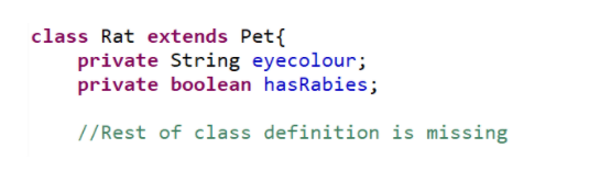 Solved QUESTION 1 Below is the incomplete code for a "Rat" | Chegg.com