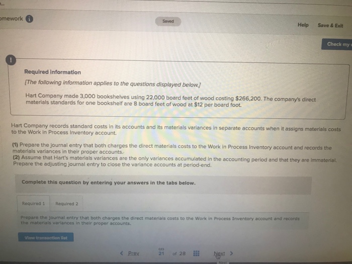 Solved mework Seved Help Save & Exit Check my Required | Chegg.com