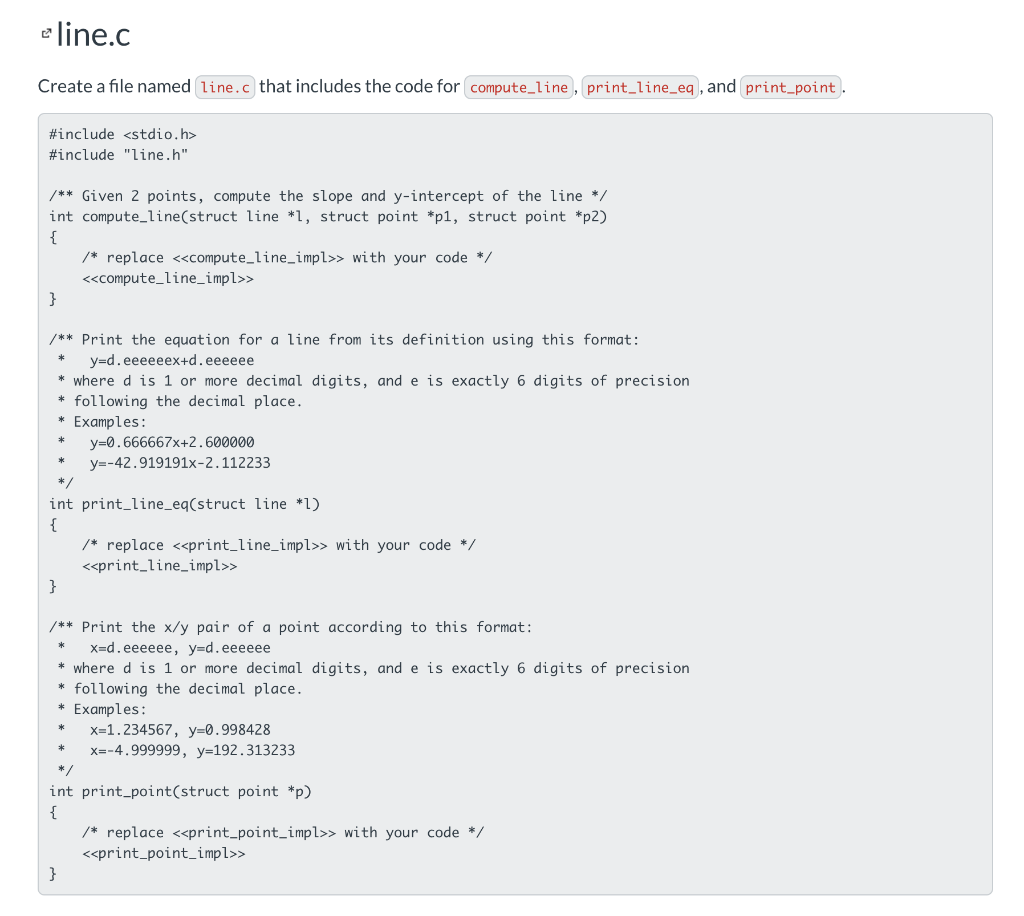 Solved C programming language slope and y intercept of line | Chegg.com