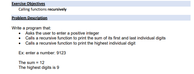 Solved Exercise Objectives Calling Functions Recursively 0361