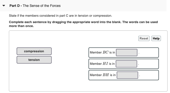 Solved Part A - Determining the forces in three specified | Chegg.com