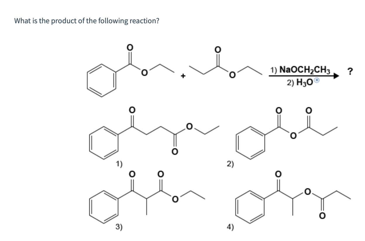 Solved What is the product of the following reaction? 1) | Chegg.com