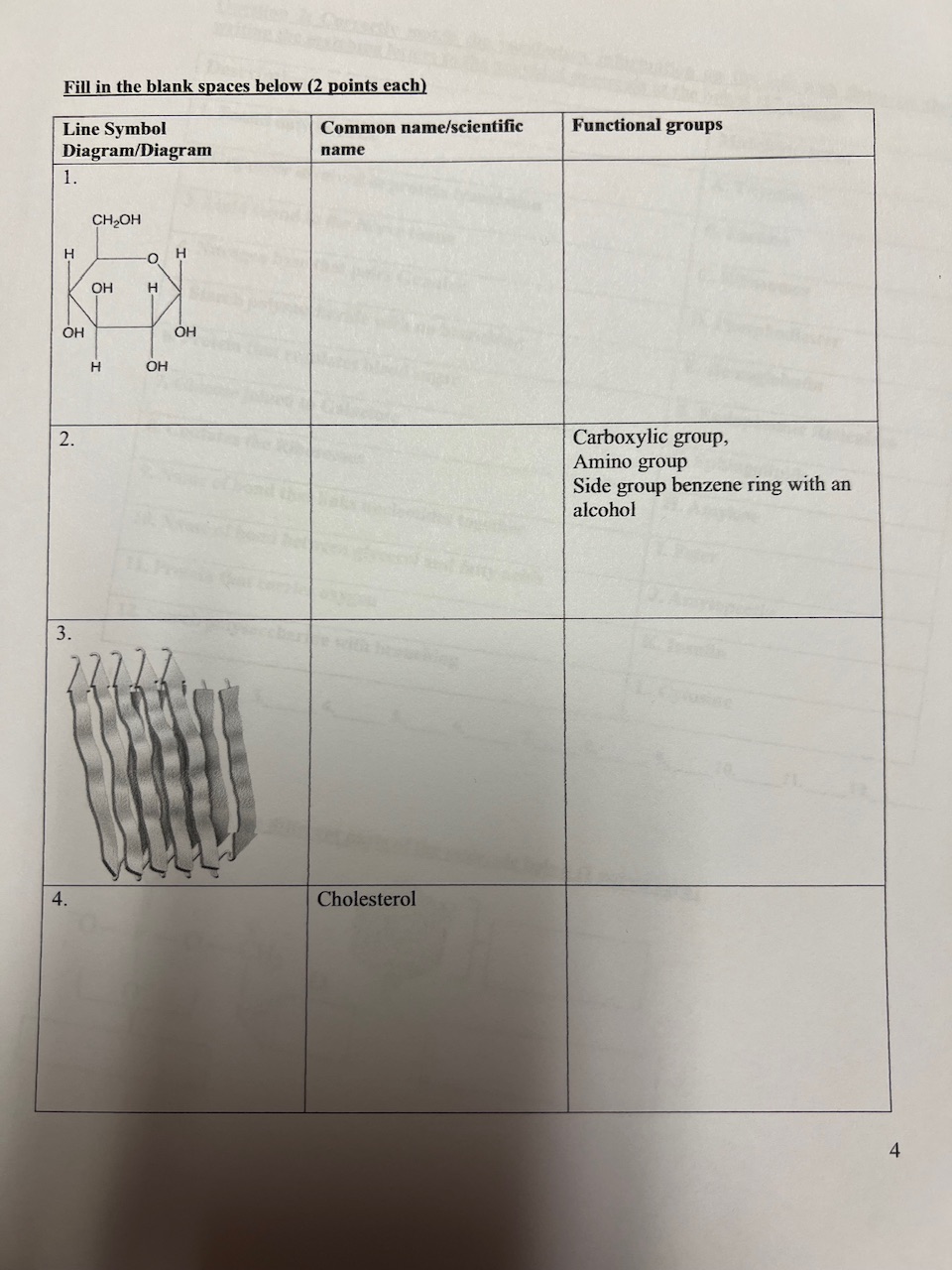 Solved Fill in the blank spaces below ( 2 points each) 4 | Chegg.com