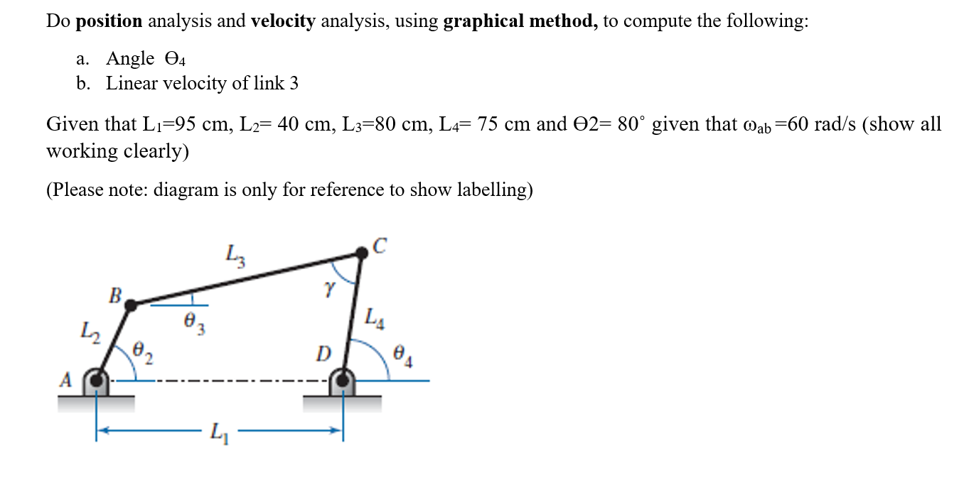 Solved Do position analysis and velocity analysis, using | Chegg.com