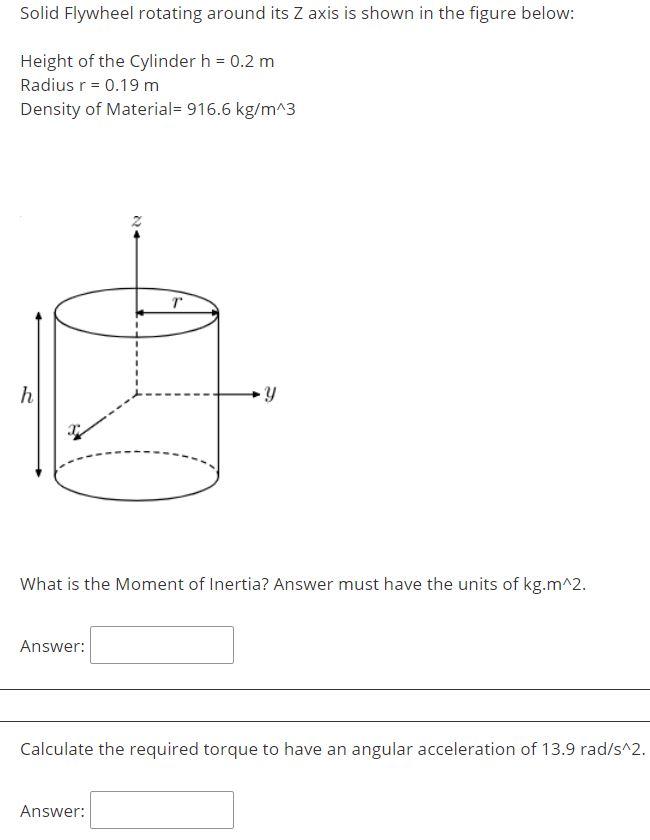 Solved Solid Flywheel rotating around its Z axis is shown in | Chegg.com