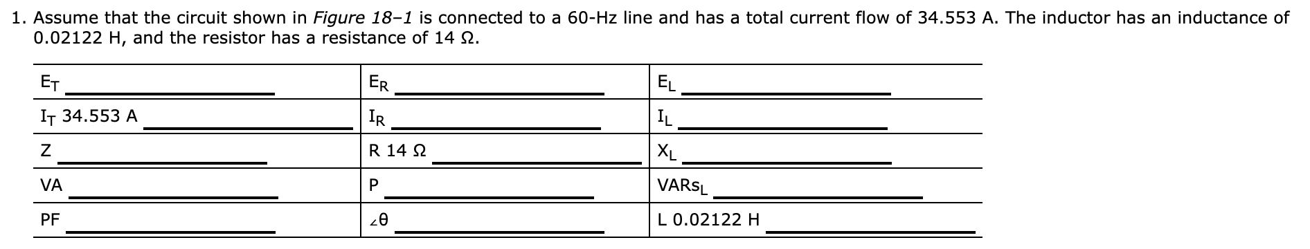 Assume that the circuit shown in Figure 18-1 ﻿is | Chegg.com