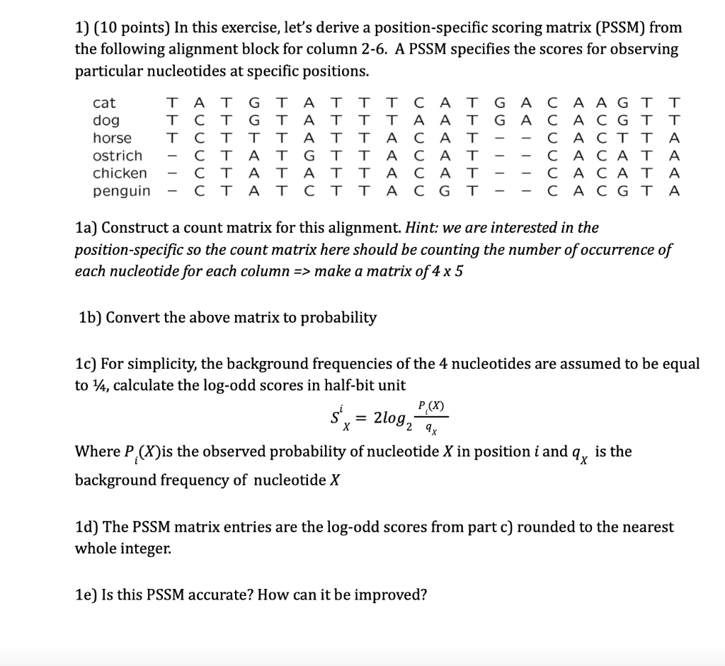 1) (10 points) In this exercise, let's derive a | Chegg.com
