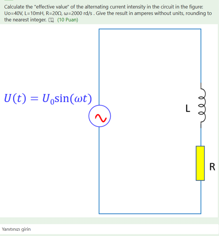 Solved Calculate the "effective value" of the alternating | Chegg.com