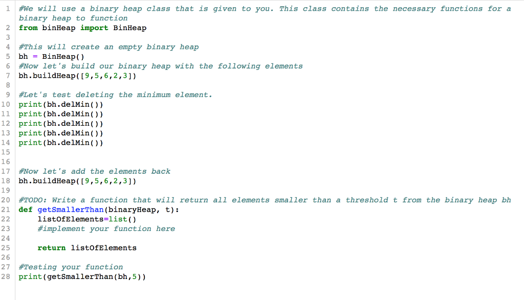Solved Give an algorithm to find all nodes less than some | Chegg.com