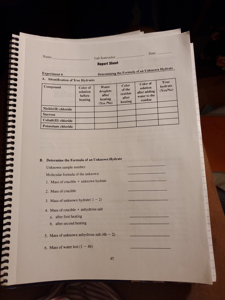 FEE Date Name Lab Instructor Report Sheet Determining | Chegg.com FEE Date Name Lab Instructor Report Sheet Determining | Chegg.com