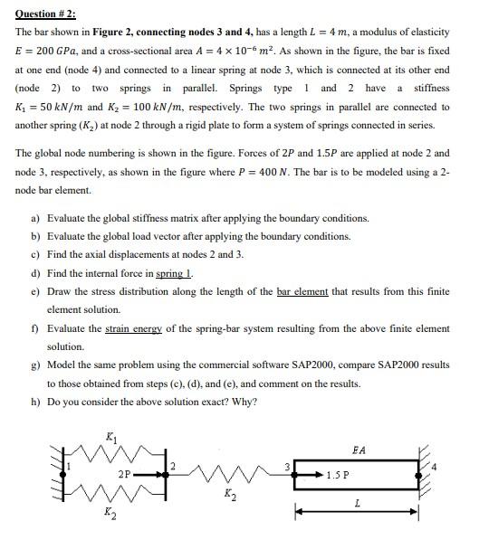 The bar shown in Figure 2, connecting nodes 3 and 4, | Chegg.com