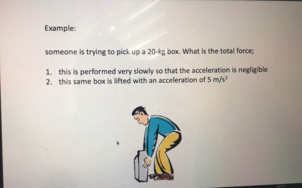 Solved Example: someone is trying to pick up a 20-kg box. | Chegg.com