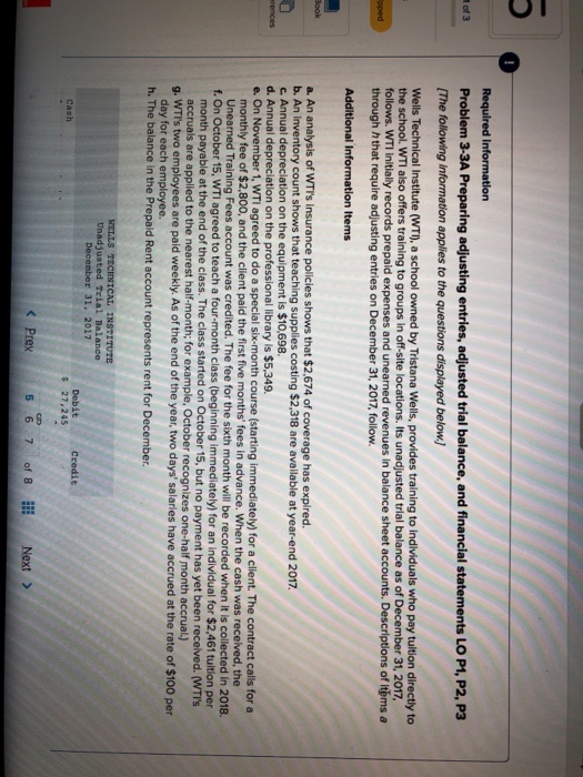 Solved Required Information Problem 3-3A Preparing adjusting | Chegg.com
