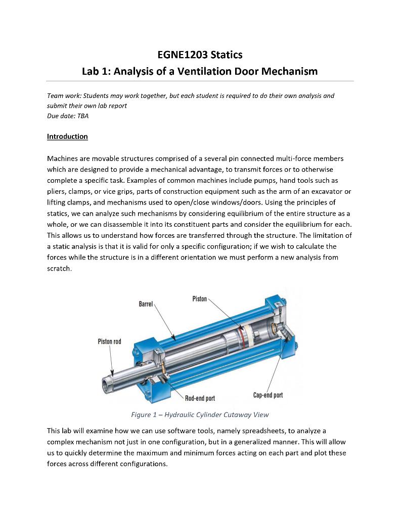 EGNE1203 Statics Lab 1: Analysis of a Ventilation | Chegg.com