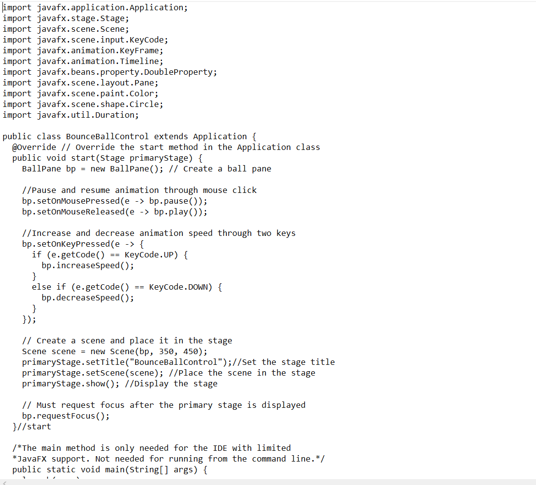 Solved Adapt the given Java program BounceBallControl.java | Chegg.com