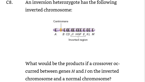 Solved An Inversion Heterozygote Has The Following Inverted