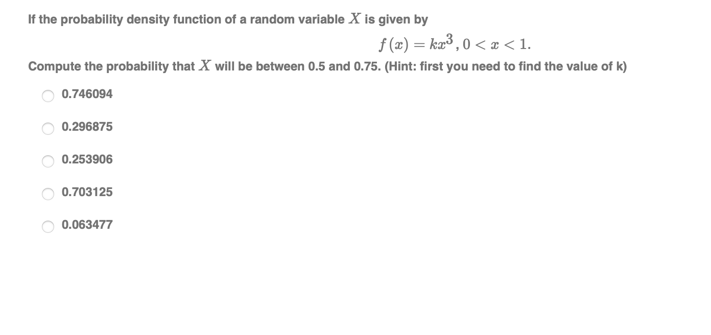 Solved If the probability density function of a random | Chegg.com