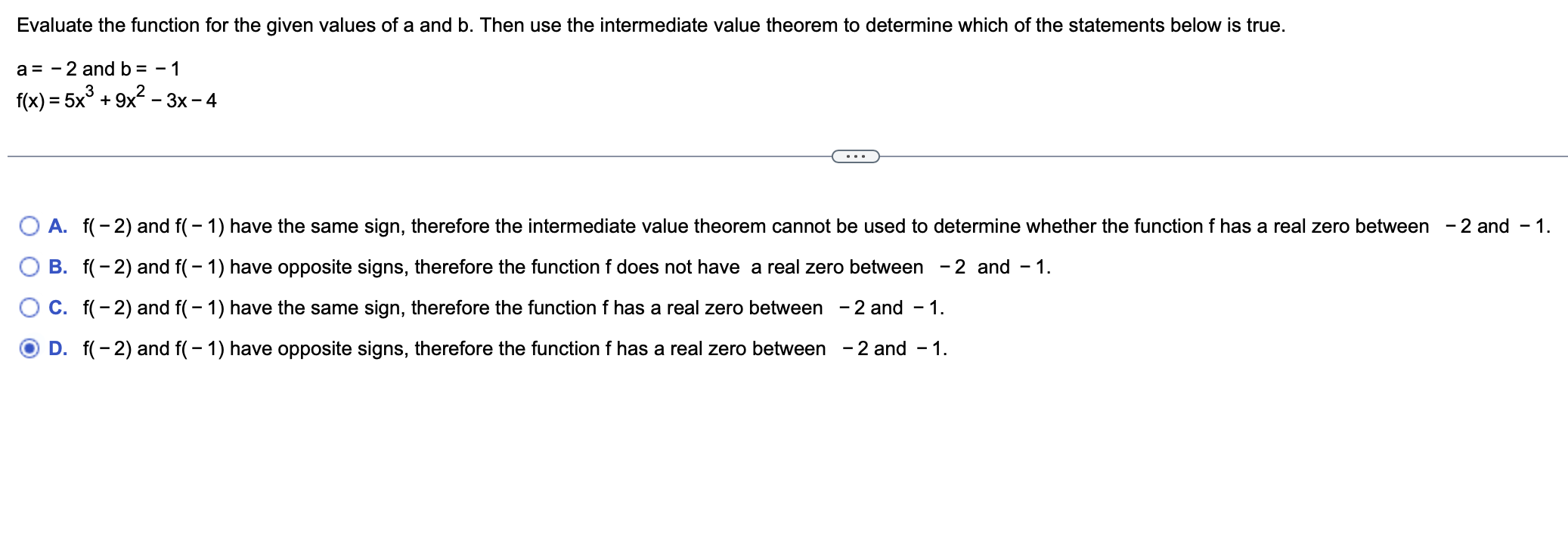 Solved Evaluate the function for the given values of a and | Chegg.com