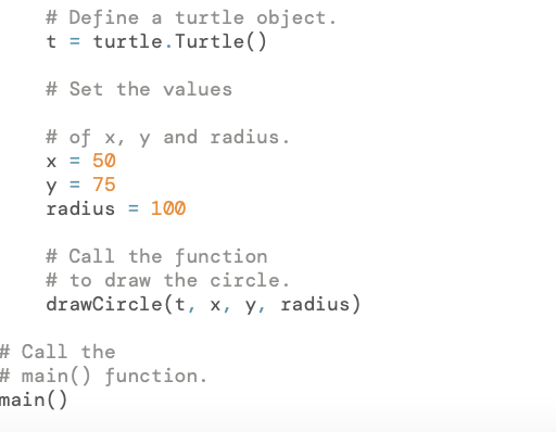 Solved Define A Function Drawcircle This Function Should