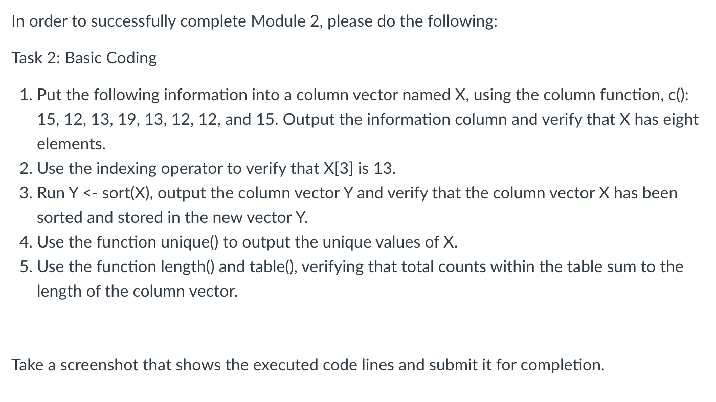 Solved In order to successfully complete Module 2 , please | Chegg.com