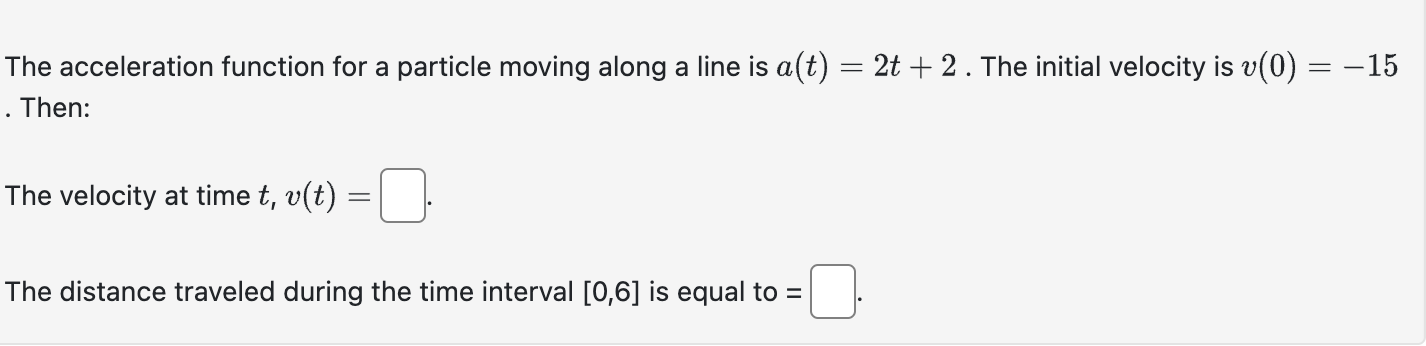 Solved The acceleration function for a particle moving along | Chegg.com