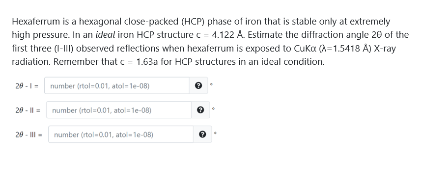 Solved Hexaferrum is a hexagonal close-packed (HCP) phase of | Chegg.com