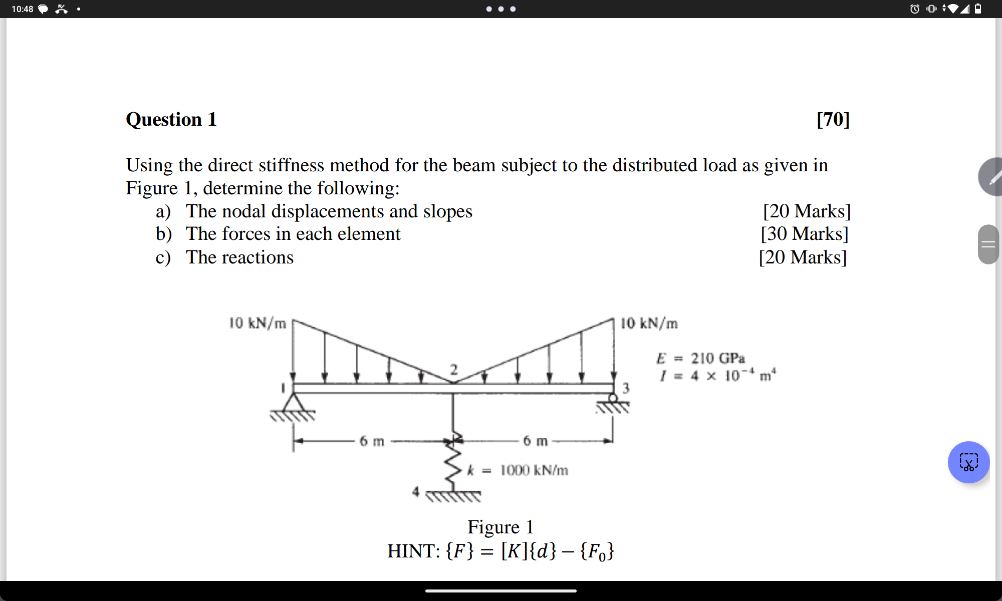Solved 10:48些 \( \cdot \)(๔)Question 1[70]Using the direct | Chegg.com