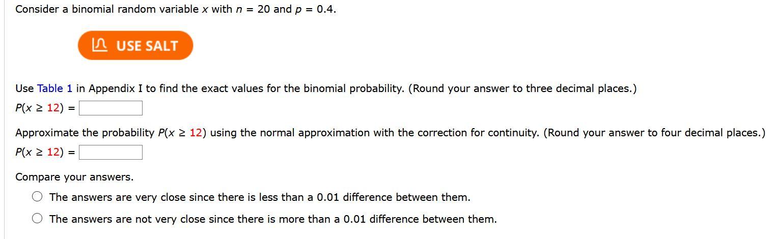 Solved Consider a binomial random variable x with n = 20 and | Chegg.com