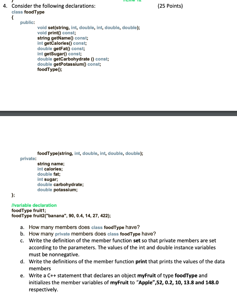 Solved (25 Points) 4. Consider the following declarations: | Chegg.com