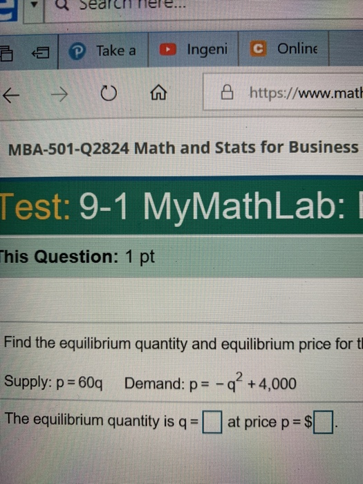 Solved Find the equilibrium quantity and equilibrium price | Chegg.com