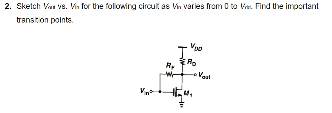 Solved Sketch Vout ﻿vs. Vin ﻿for the following circuit as | Chegg.com