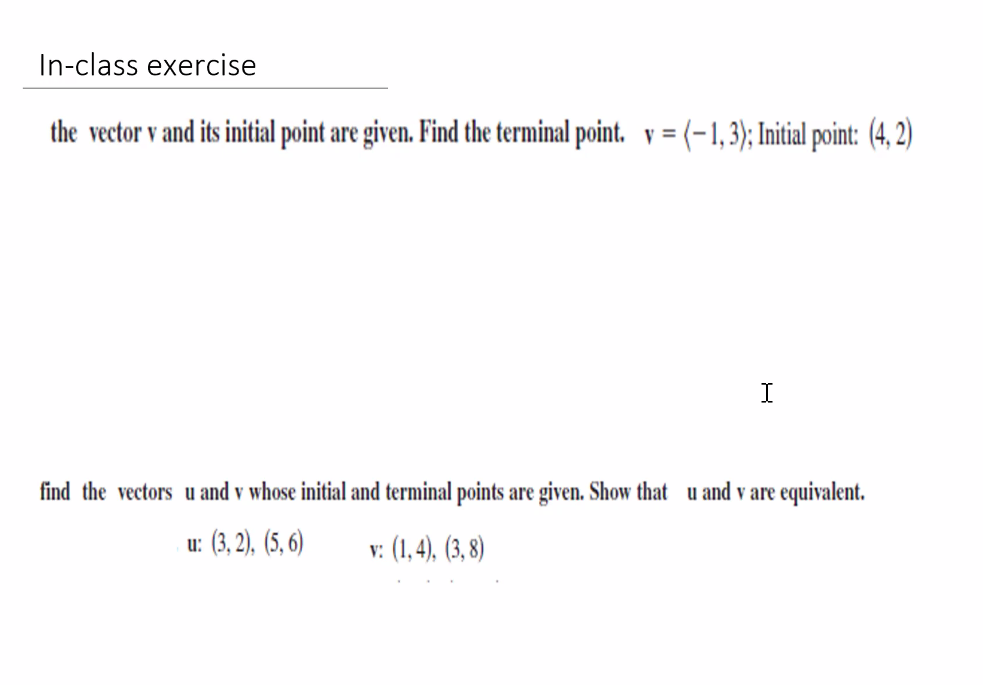 Solved the vector v and its initial point are given. Find | Chegg.com