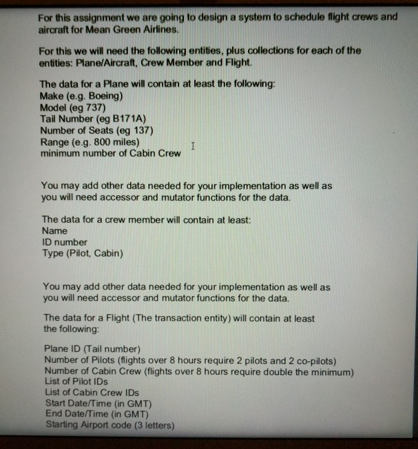 Solved For this assignment we are going to design a system | Chegg.com