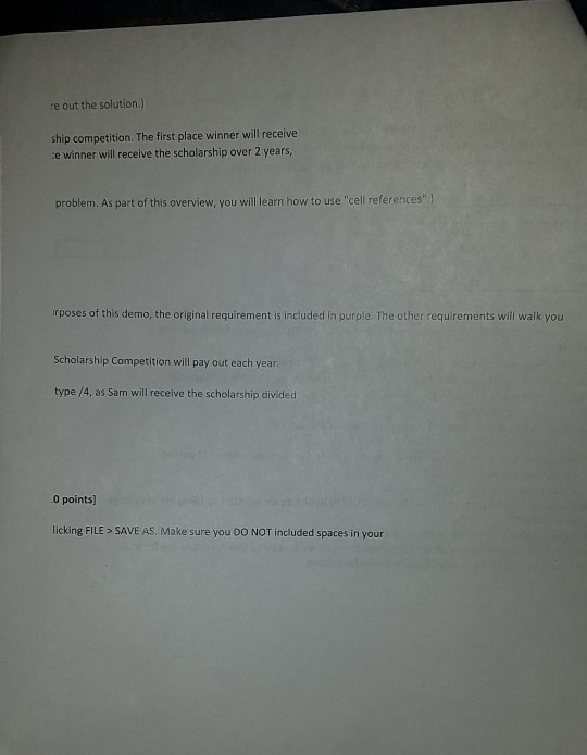 Solved The instructions set up the scenario, and often give | Chegg.com